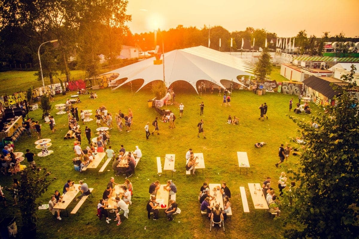 Festival tents for stages, VIP area, artist village - contact Veldeman