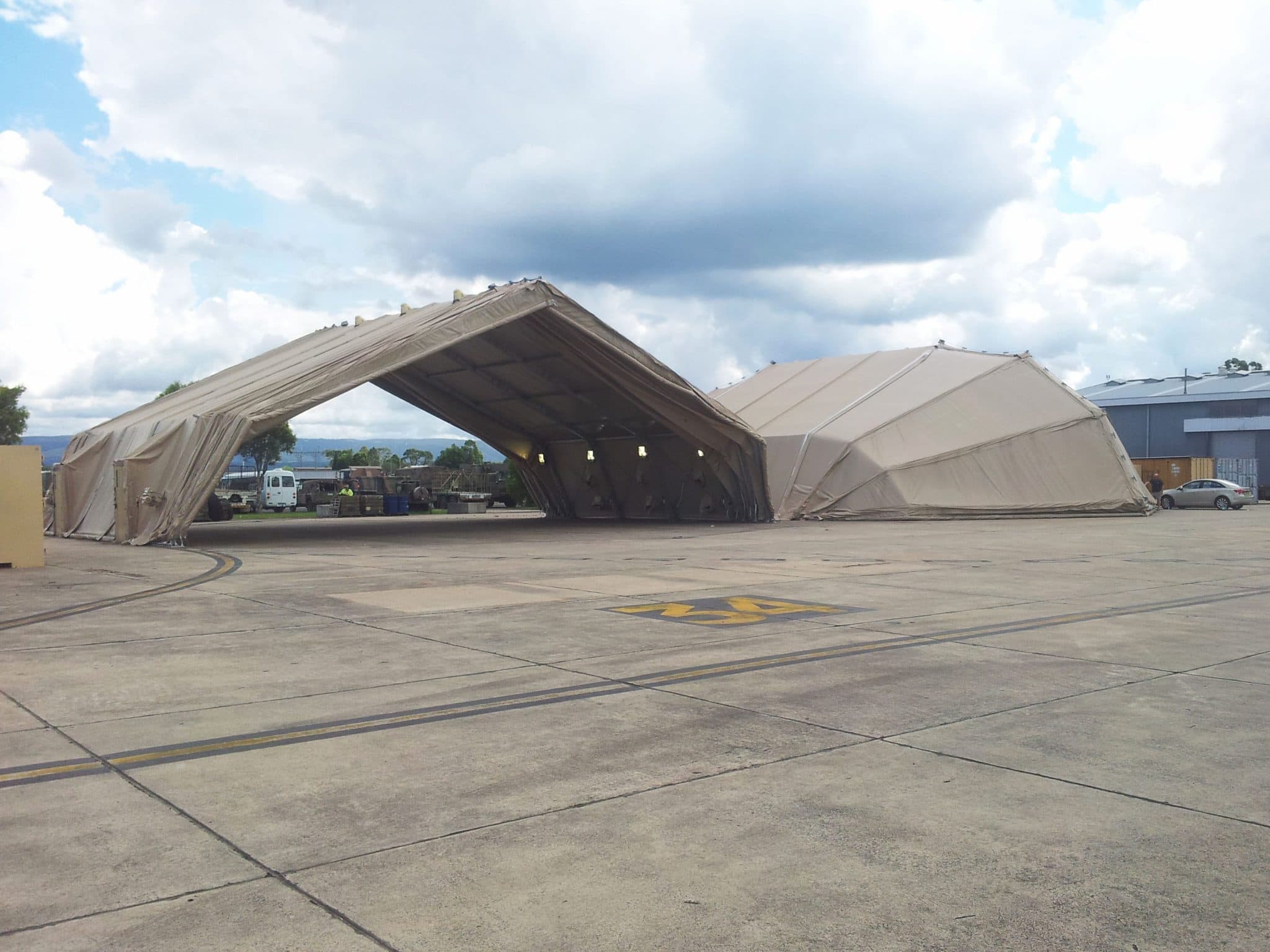 Military shelters or rapid deployment shelters - contact Veldeman